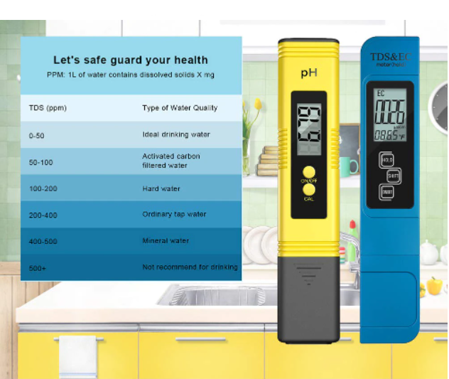 pH EC TDS Temperature Pen Testers Digital Display Water Monitor Test 2 ...