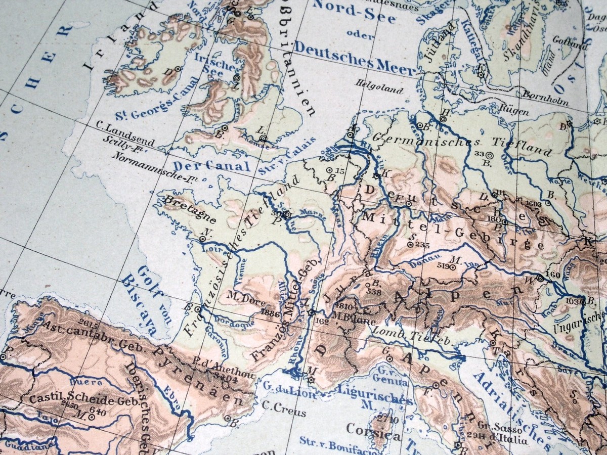 Physical Map Of Europe Rivers