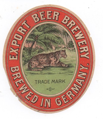 Old Pre Pro Export Beer Brewery Germany Beer Label w/ Tiger Graphics | eBay
