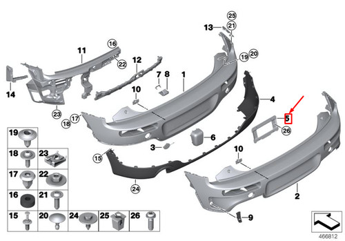 NEW MINI CLUBMAN F54 REAR LICENSE PLATE BRACKET 51137211673 7211673 ...