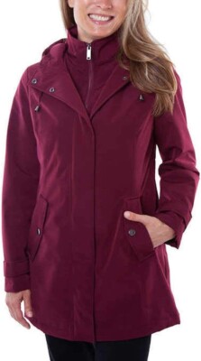 HFX Women's Performance Cozy Pockets All Weather Trench Coat (Zinfandel ...