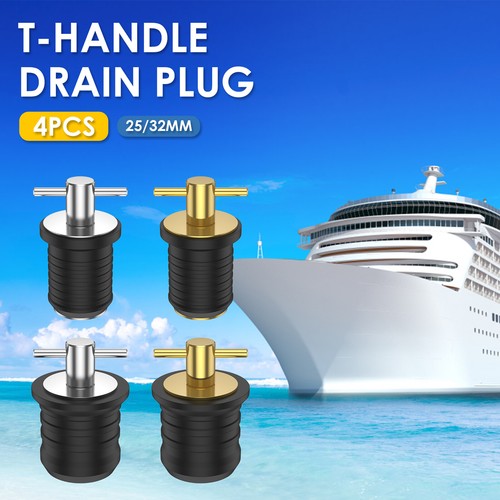 4Pcs T-Handle Drain Plug 25/32mm Metal Marine Boat Drain Plug Boat ...