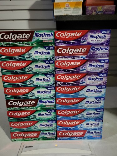18 Packs Colgate Max Fresh Knockout Toothpaste with Breath Strips ...