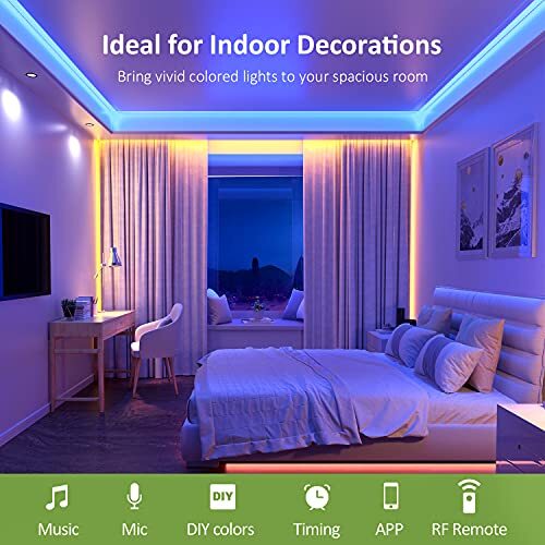 40ft Rgb Smart Led Strip Light Kit Flexible Color Changing 360 Units ...