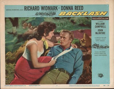 BACKLASH 1956 lobby card RICHARD WIDMARK/DONNA REED original 11x14 ...