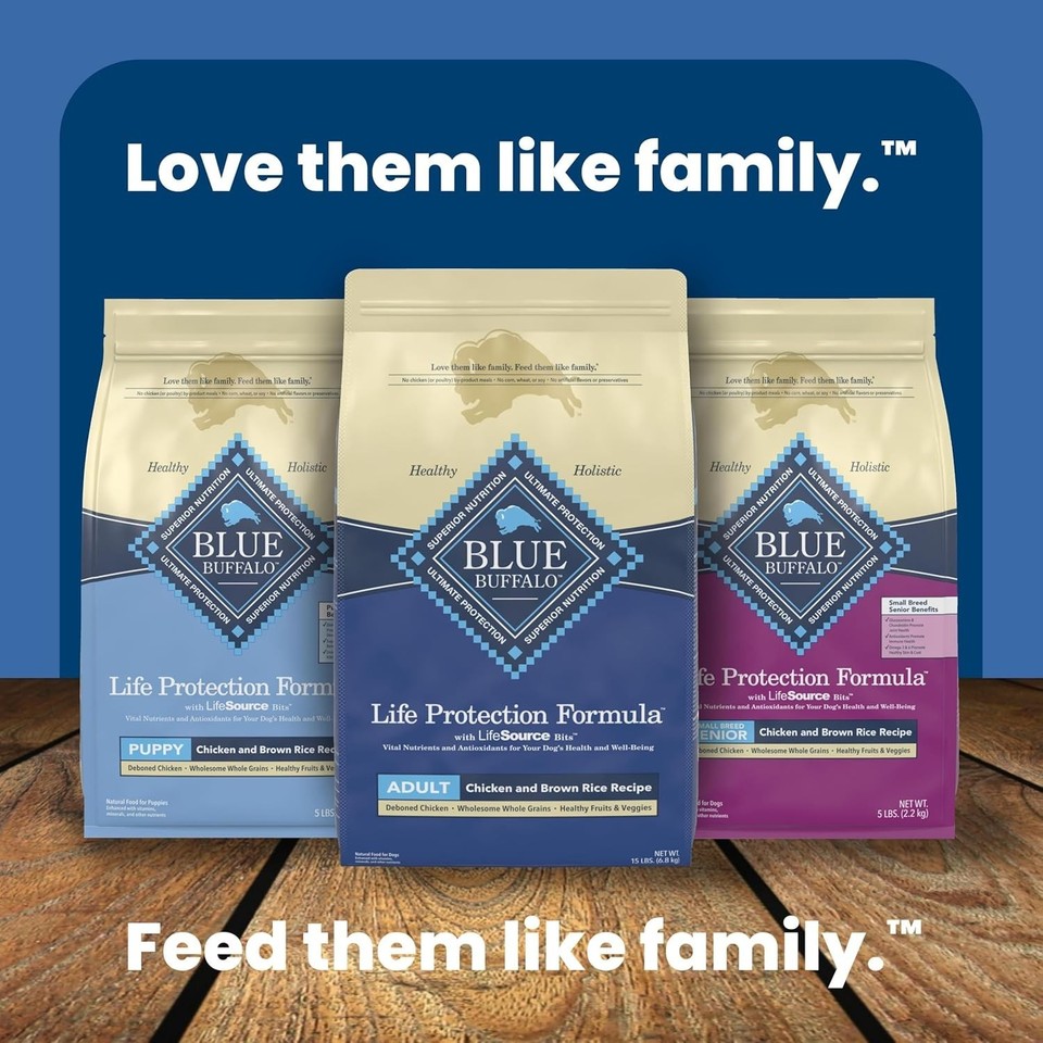 Blue Buffalo Life Protection Adult Dry Dog Food Chicken & Brown Rice 38 ...