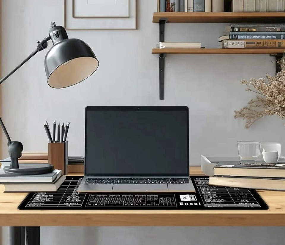 Excel Cheat Sheet Desk Pad Extended XL Office Keyboard Mat (31.5"x 11.8 ...
