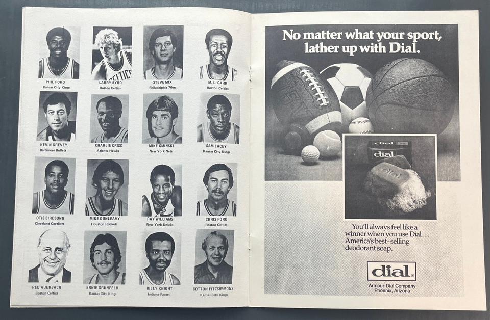 1981 MAURICE STOKES MEMORIAL BASKETBALL GAME PROGRAM LARRY BIRD, RED ...