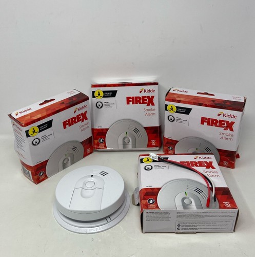 Kidde FireX i4618AC Hardwired Smoke Alarm w/ 9V Backup, White, 5.5 in 4 ...