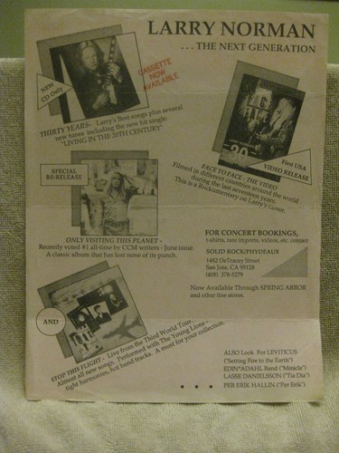 Larry Norman - The Next Generation pink advertisement Solid Rock Records | eBay