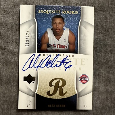 2005-06 Upper Deck Exquisite Collection 89/225 Alex Acker #93-AP Rookie Auto RC | eBay