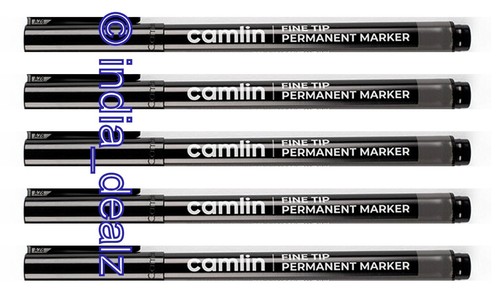 5 x stylo marqueur permanent Camlin à pointe fine encre étanche CD/DVD ...
