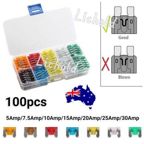 100pcs Car Auto SUV Low Profile Amp 5A-30A Micro Mini Blade Fuses ...