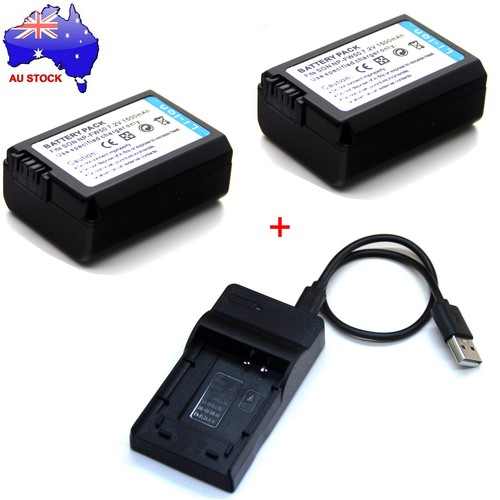 AUS Battery / Charger For NP-FW50 Sony Alpha NEX-3 NEX-5 NEX-6 NEX-7 ...