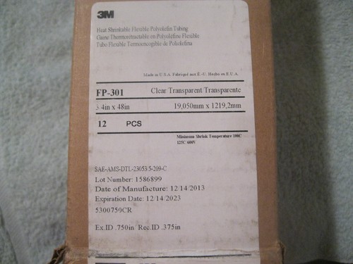 3M FP301 - 3/4 Clear Heat Shrink Tubing 4 ft. - NEW | eBay