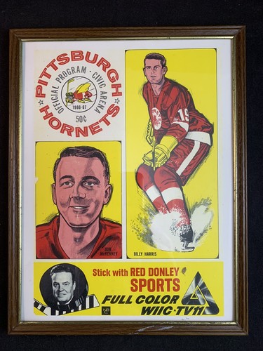 Vintage Pittsburgh Hornets Civic Arena Red Donley WIIC-TV11 Framed ...