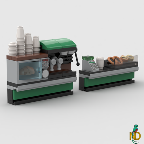 Cafe Made Of LEGO Coffee Shop & Bakery Food Store Minifigure Interior ...