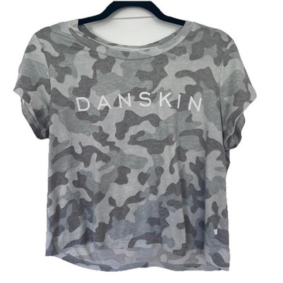 Danskin Camo Logo T-Shirt – Women’s Size Large – Gray Camo Print | eBay