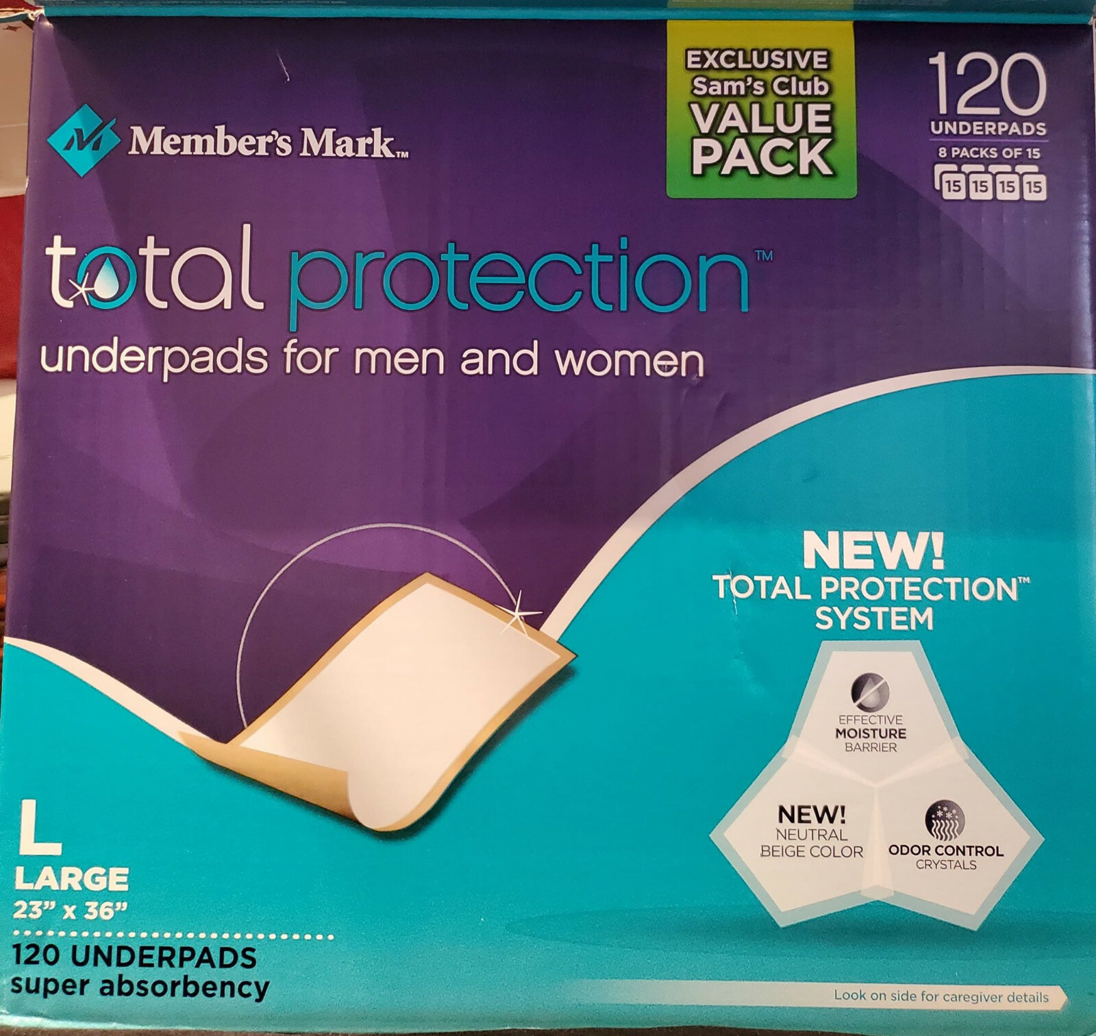 89 Underpads for Men/Women SIZE LARGE MEMBERS MARK Total Protection ...