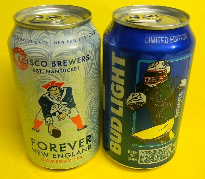 NEW 2023 KICKOFF BUD LIGHT & CISCO BEER CANS NEW ENGLAND PATRIOTS ...