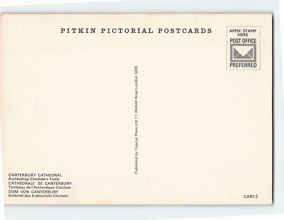 Postcard Archbishop Chichele's tomb Canterbury Cathedral England | eBay