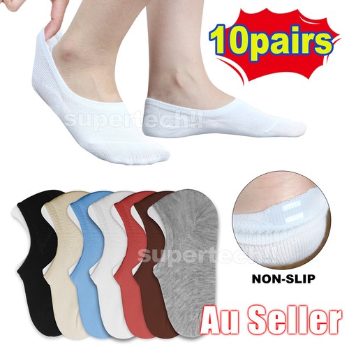 10 Pairs Non-slip Heel Grip Low Cut No Show Socks Footlets Invisible ...