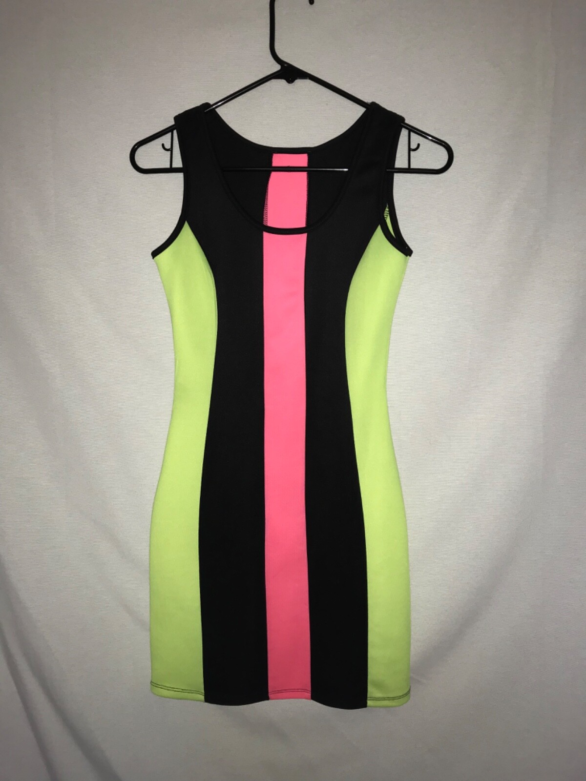 Neon 90's Body Con Dress-Vintage Neon Bandage/Body Co… - Gem