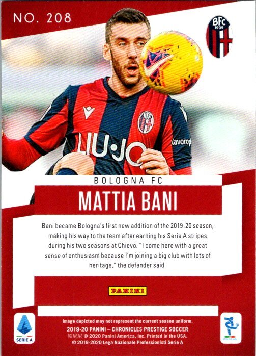 2019-20 Panini Chronicles #208 Mattia Bani | eBay