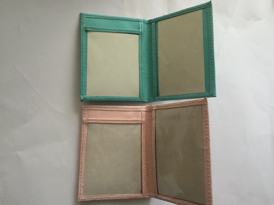 Aqua or Pink Faux Leather Pension Bus Pass Wallet Holder Travel Pass ...