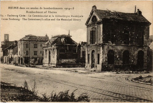 CPA MILITAIRE Reims dans ses années de bombardements (316325) | eBay