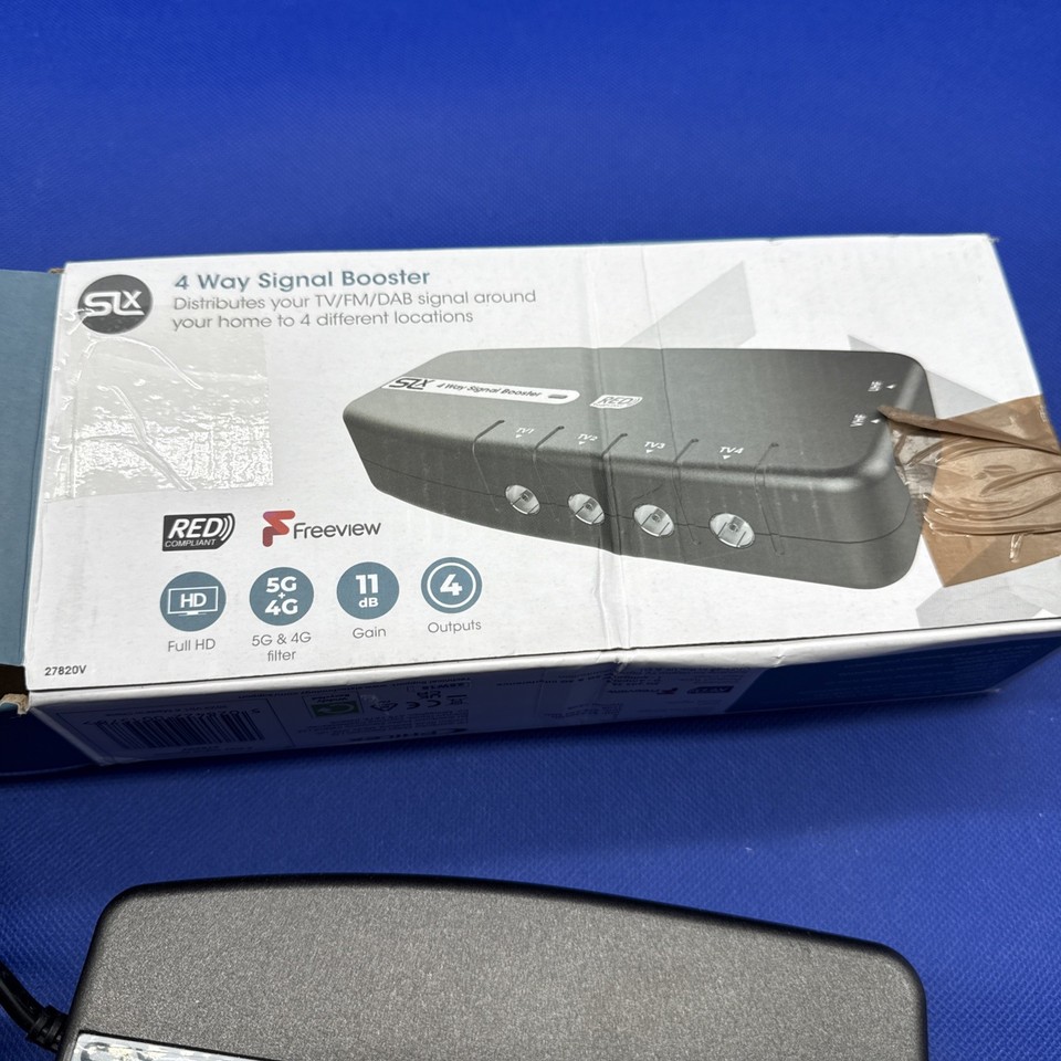 Slx TV Signal Booster Aerial Amplifier, 4 Way Signal Distribution ...