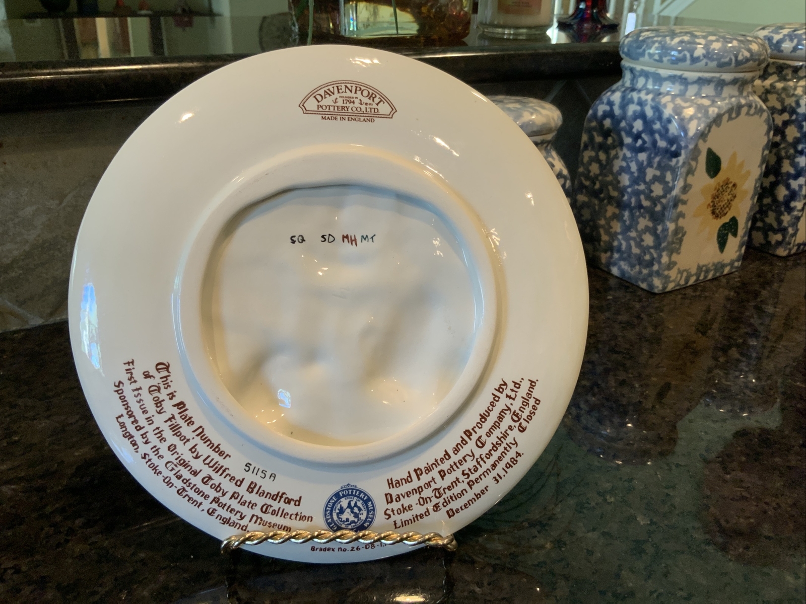 TOBY FILLPOT PLATE by Wilfred Blandford - Davenport Pottery Co ...