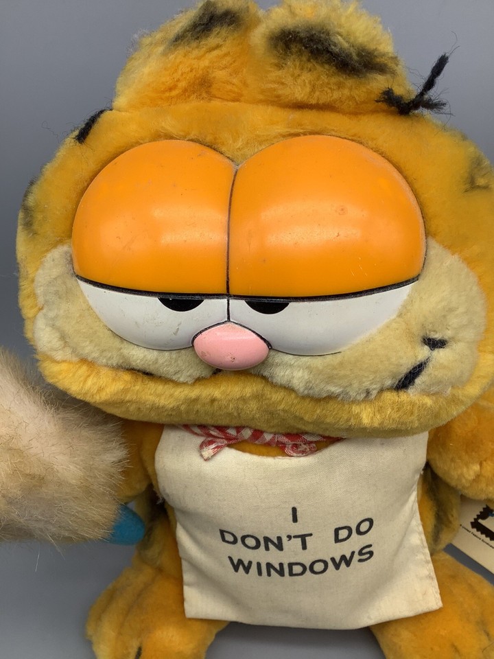 Vtg Garfield Daikin Plush Cat Cartoon Strip Cleaning Lady "I Dont Do ...