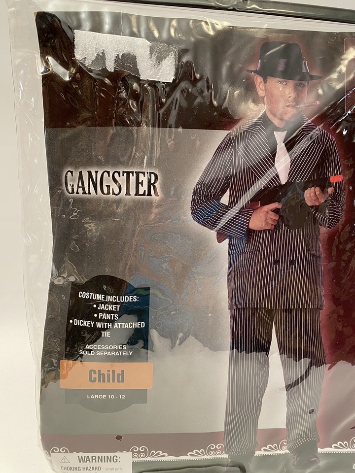New Gangster Halloween Costume Childs Large 10-12 Mafia Zoot Suit ...