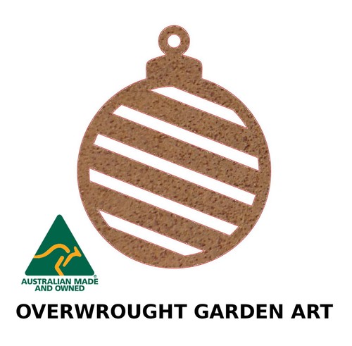 Christmas Bauble Decoration Small Five Australian Made Rusty Garden Art ...