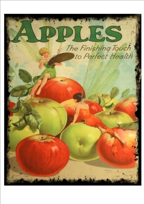 Vintage Fresh Apples Advertising poster reproduction metal sign Apples ...