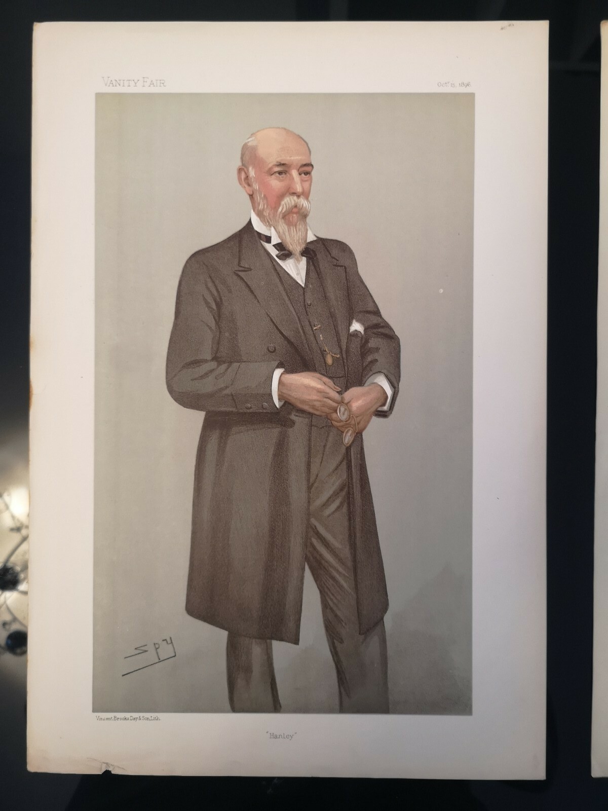 RARE 2 PAGE ORIGINAL VANITY FAIR 1896 "HANLEY" MR WILLIAM WOODALL MP ...