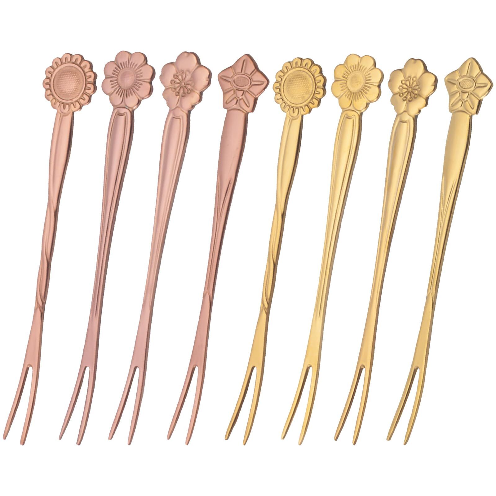 8 Pcs Mini Cocktail Appetizer Forks Dessert Cake Forks Fruit ...