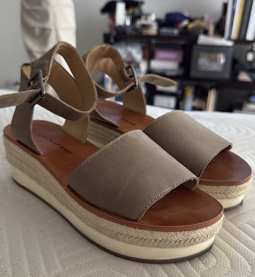 LUCKY BRAND JOODITH ESPADRILLE TAN PLATFORM SANDALS/S… - Gem