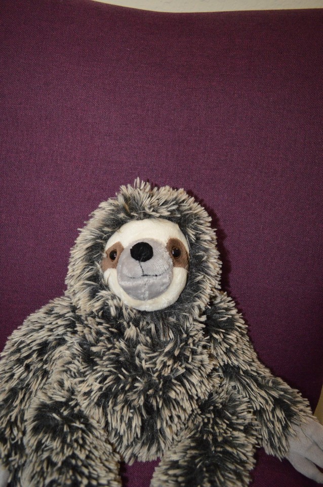 The Petting Zoo Plush Sloth 18" Stuffed Animal 3 Toed Shaggy Realistic ...
