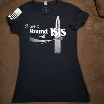 NINE LINE APPAREL T-SHIRT WOMEN'S SMALL "SHARE A ROUND" PATRIOTIC ...