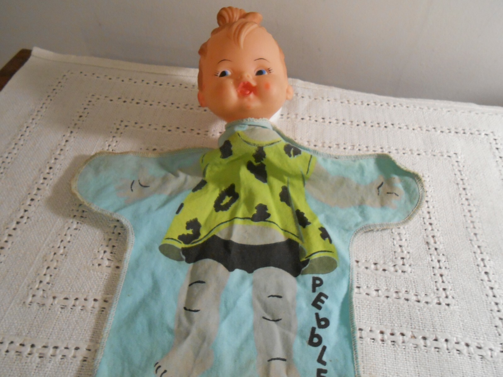 Rare Vintage PEBBLES FLINTSTONE Hanna Barbera Hand Puppet DOLL 1960's ...