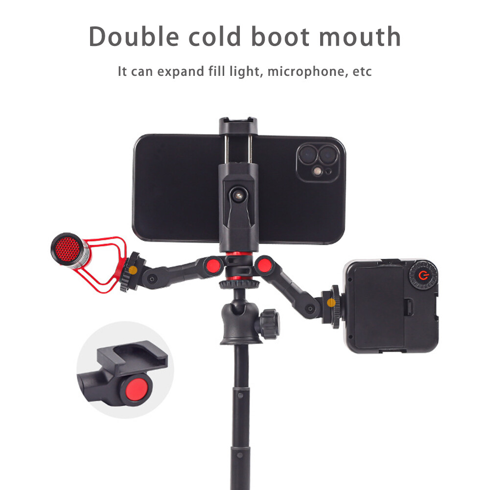 Nylon DSLR Extension Bar Flash Plate Dual Cold Shoe Mount Bracket For ...