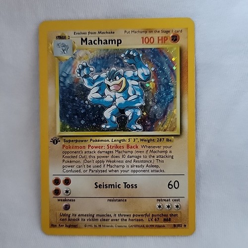 1st Edition Machamp 8/102 Holo Base Set Pokemon Card WOTC NM | eBay