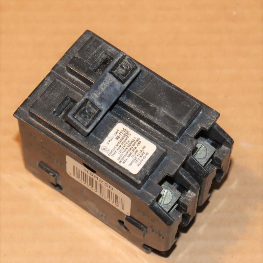 One Square D Homline HOM250 New Old Stock/Style All Black 2 Pole 50 Amp ...