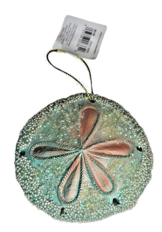 Place & Time Nautical Sand Dollar Christmas Ornament Embellished Beach Ocean NWT | eBay