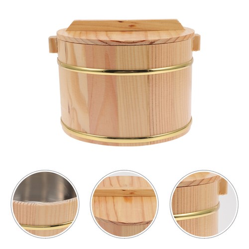 Wooden Rice Bucket Miss for Storage Basket with Lid Kitchen Buckets | eBay