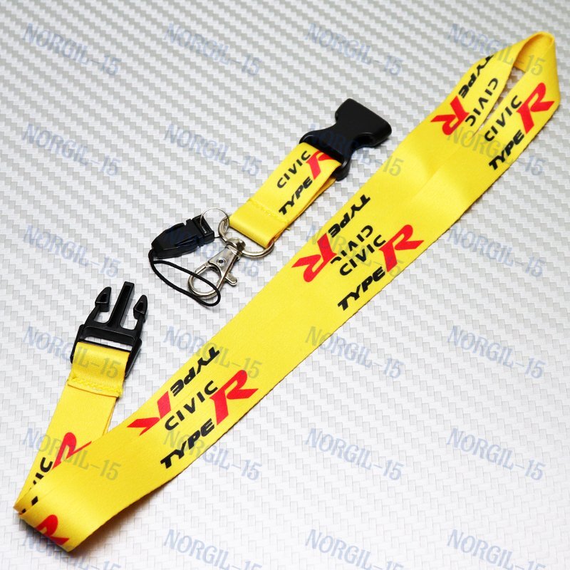 Lanyard Keyring Key Chain Cellphone for CIVIC Yellow Universal TYPE R ...