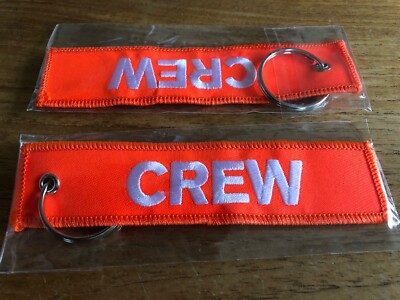 CREW embroidered keychain keyring bagagelabel | eBay