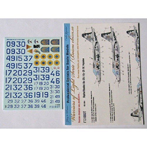 Digital Rooks Sukhoi Su-25. Decal for aircraft model Scale 1/48 Foxbot ...